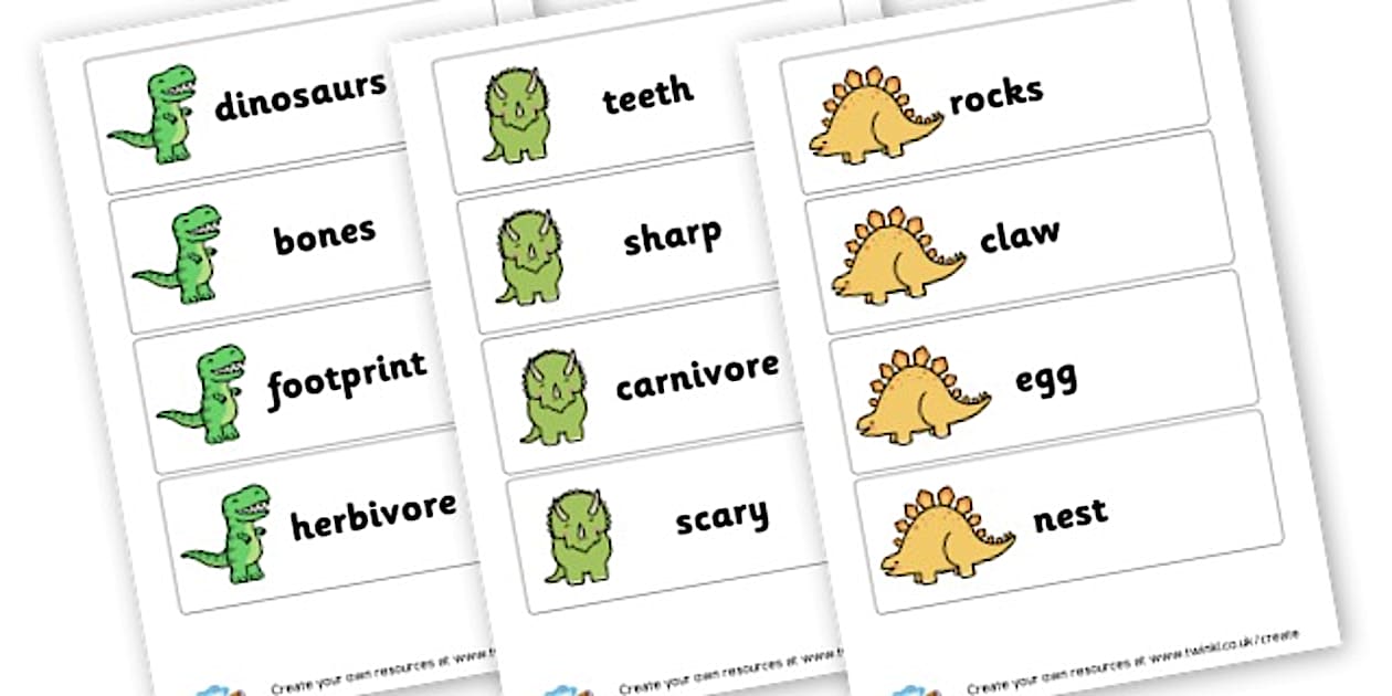 Dinosaur Topic Cards (teacher made) - Twinkl