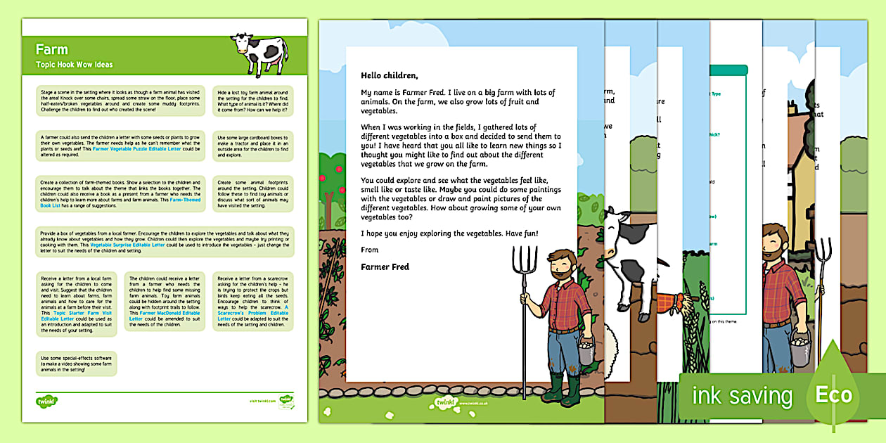 Farm Topic Hook Wow Ideas and Resource Pack (teacher made)