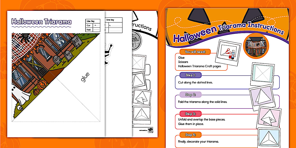 All About Halloween Triarama Craft (teacher made) - Twinkl