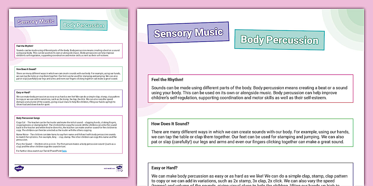Sensory Music Body Percussion (Teacher-Made) - Twinkl