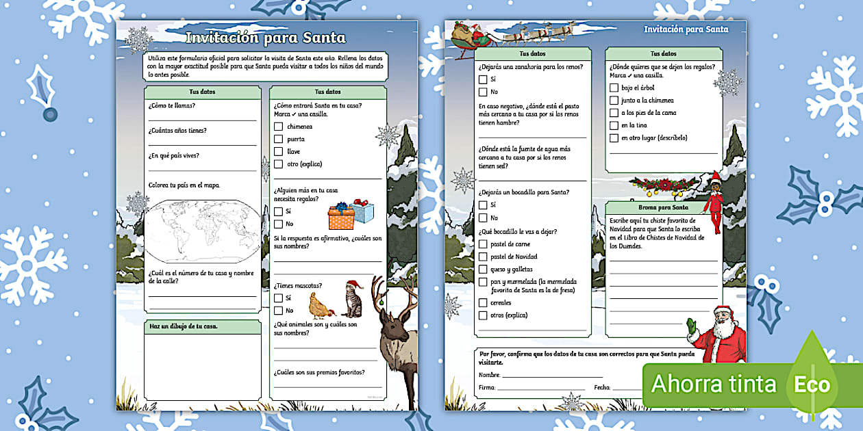 Invitación para Santa - Twinkl