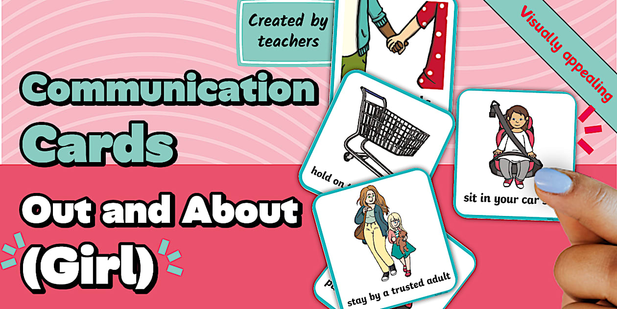 Communication Cards for Out and About (Girl)