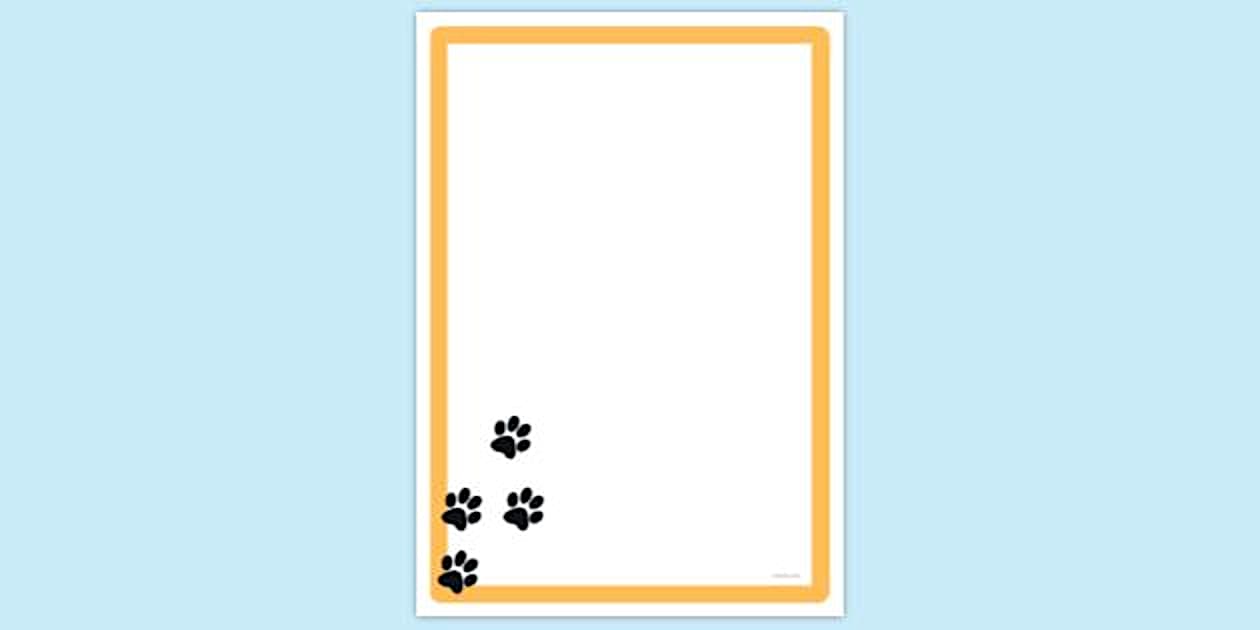 Illustrated Cat Paw Print Page Border | Twinkl Page Borders