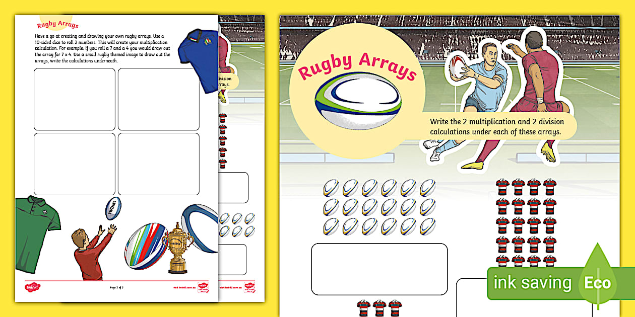 Rugby Arrays (teacher made) - Twinkl