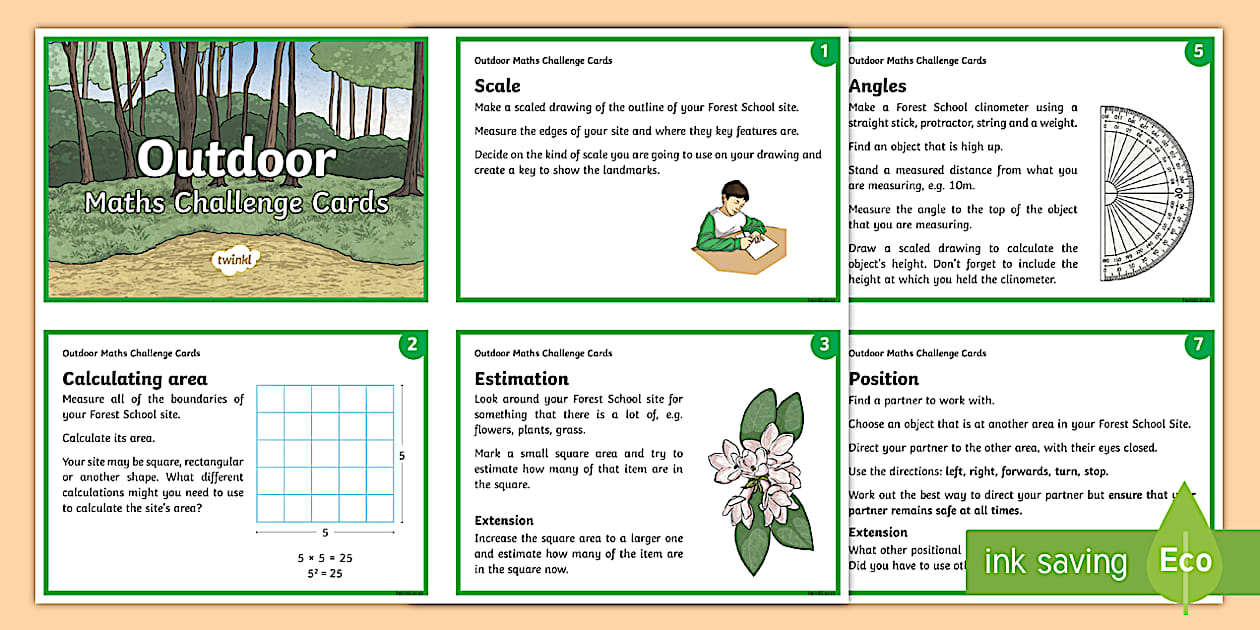 KS2 Take it Outside Maths Challenge Cards | Maths Activities