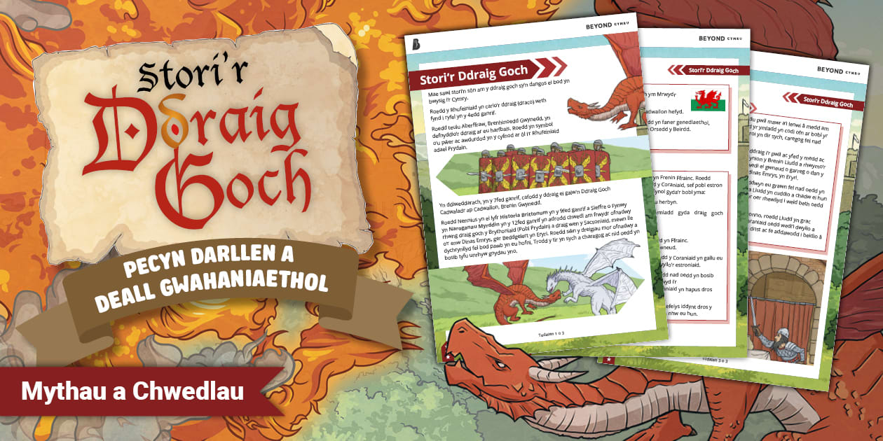 Pecyn Darllen a Deall Gwahaniaethol Stori'r Ddraig Goch
