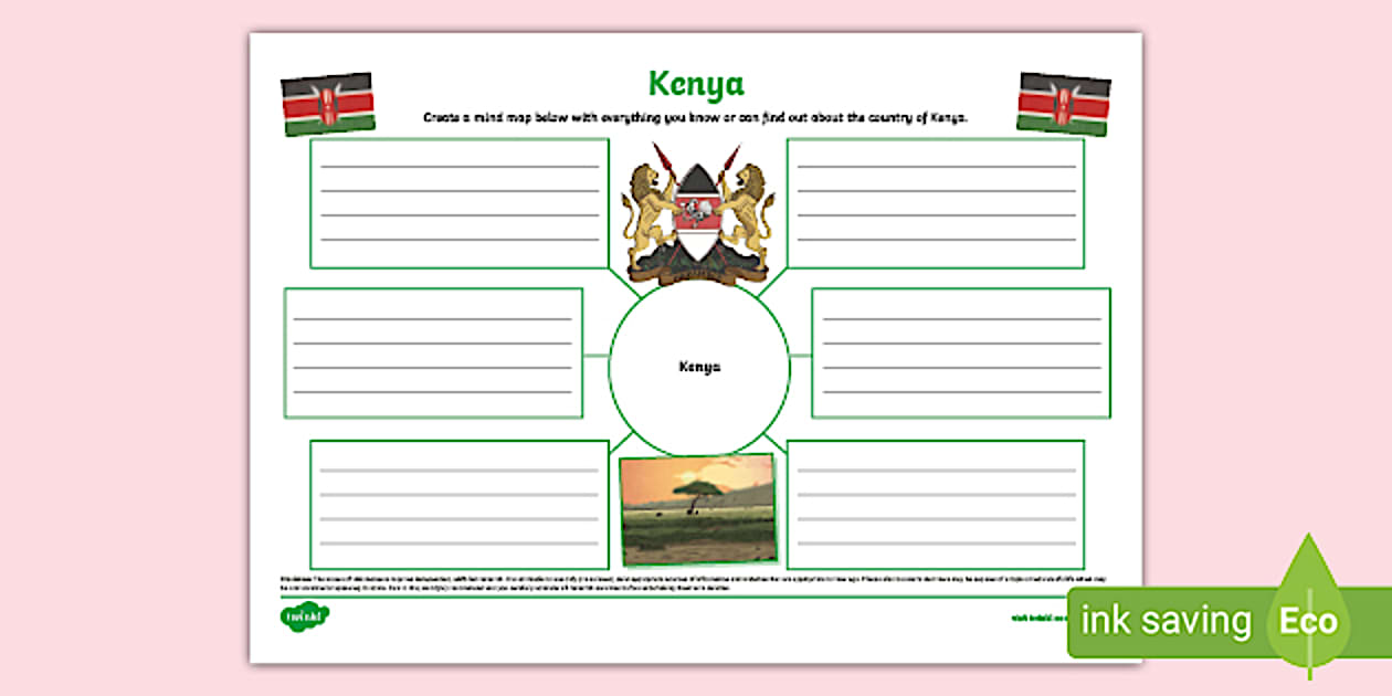 KS2 Kenya Mind Map,Kenya (teacher made) - Twinkl