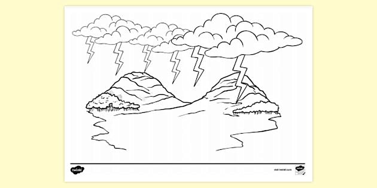 Storm Colouring Sheet | Colouring Sheets - Twinkl