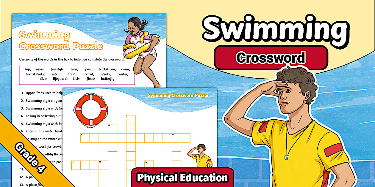 Gr4 Physical Education - Swimming - Crossword (CAPS Aligned)