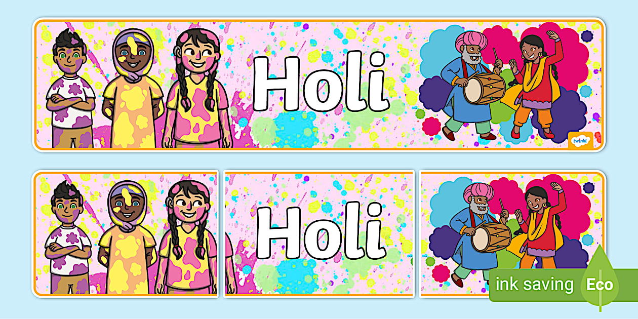 Holi Display Banner (teacher made) - Twinkl