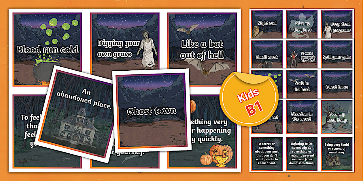 ESL Halloween Idiom Matching Cards | Twinkl [Kids, B1]