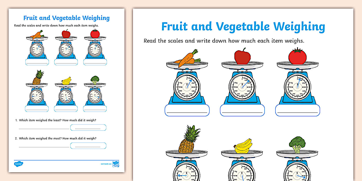 👉 Fruit and Vegetable Weighing | Maths | Twinkl - KS1