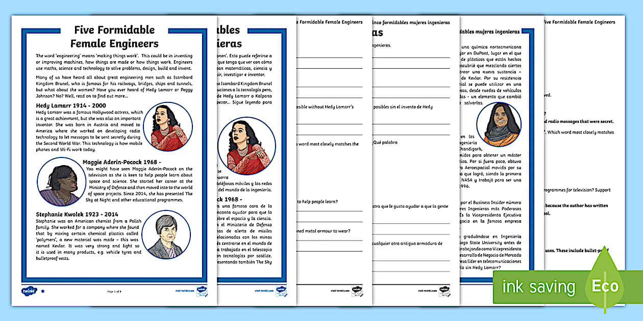 Higher Ability Female Engineers KS2 Differentiated Reading Comprehension