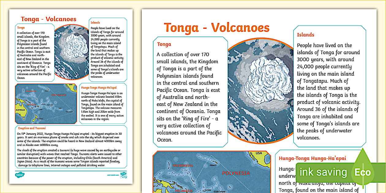 Tonga Fact File KS2 - Geography Resources (teacher made)