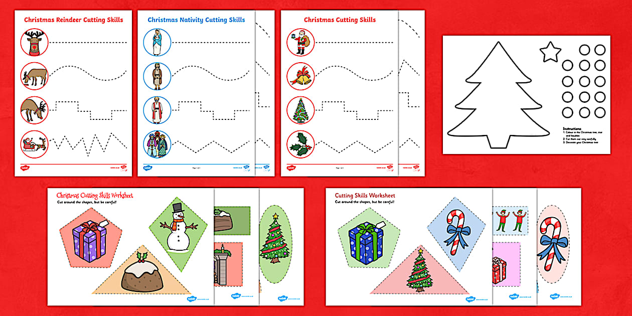 Christmas Cutting Skills Activity Pack (teacher made)