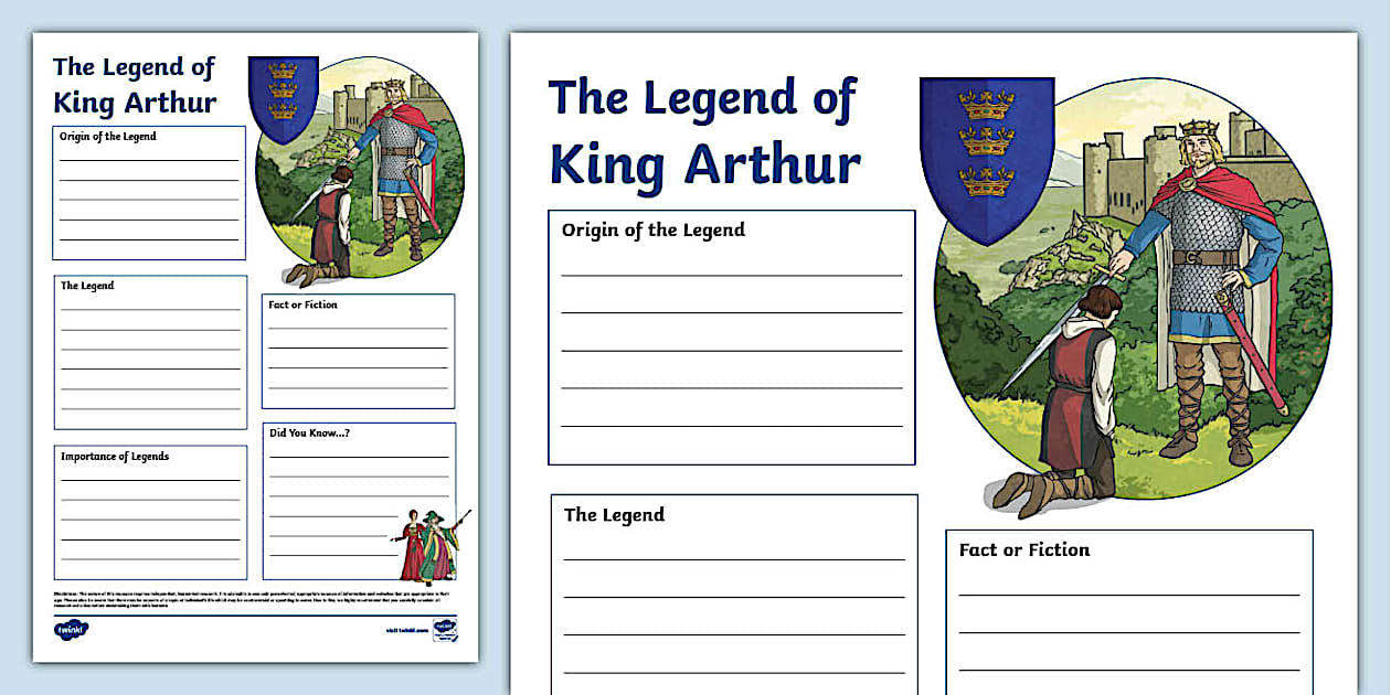 Legend of King Arthur Fact File Template,King Arthur