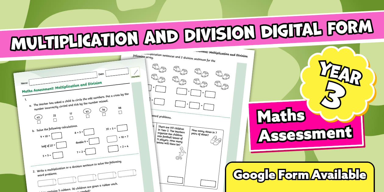 Maths Assessment Year 3: Multiplication and Division digital