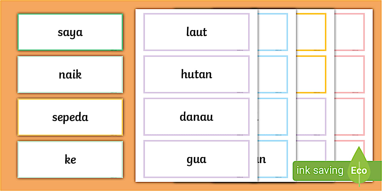 Max Keliling Bali Indonesian Word Cards Sentence Building