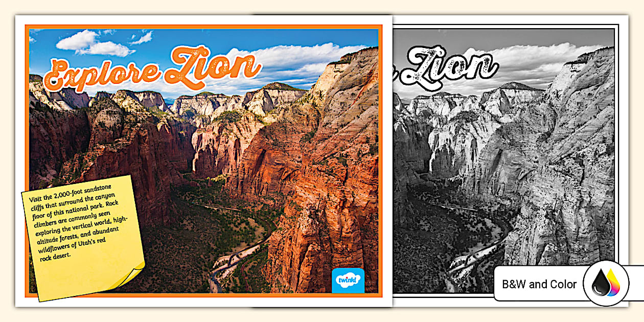 Printable Zion Poster for National Park Week | Twinkl USA