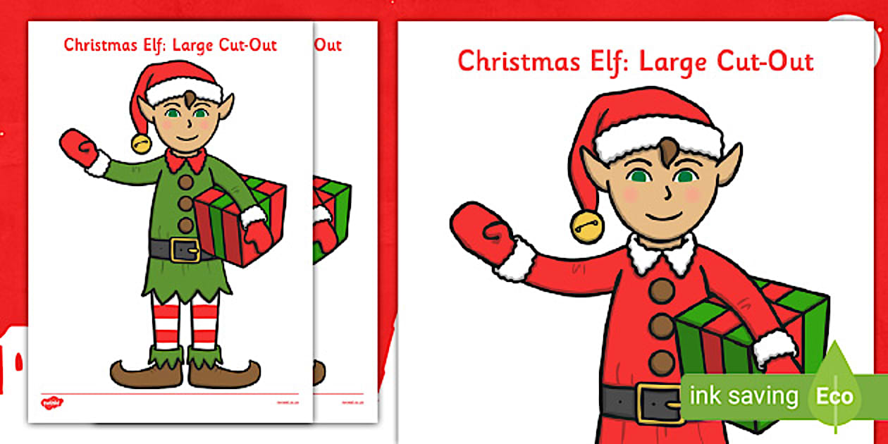 Christmas Elf Cut-Out (teacher made) - Twinkl