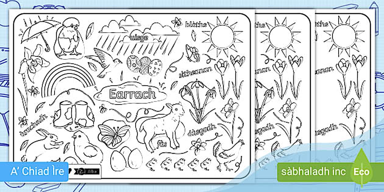 Earrach - Na Ràithean - Duilleagan sgrochail (Teacher-Made)
