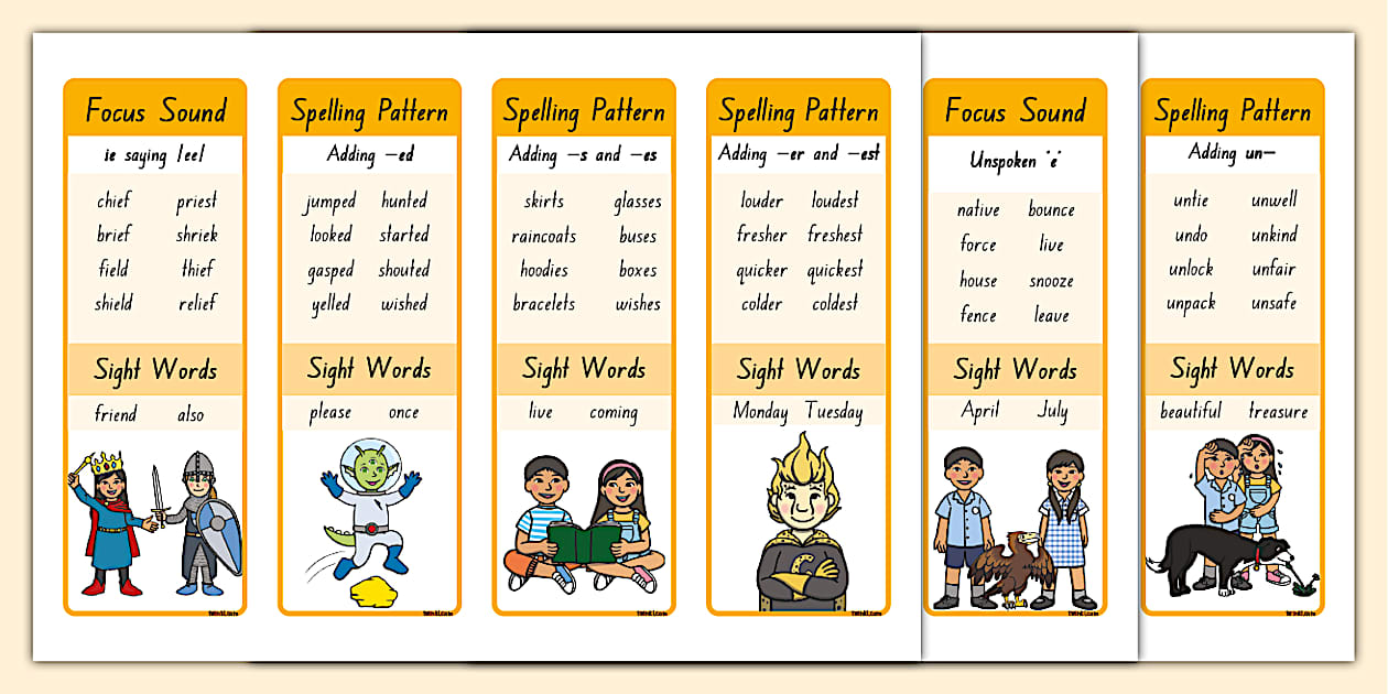 Aus Phonics | Level 5 Weeks 21 - 30 Spelling Bookmarks