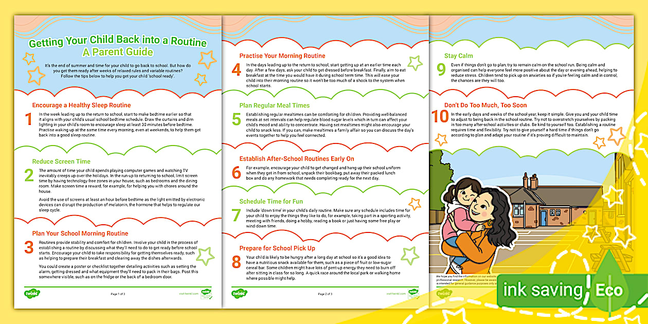 Parent Guide To Children's Routines | Home Teaching support