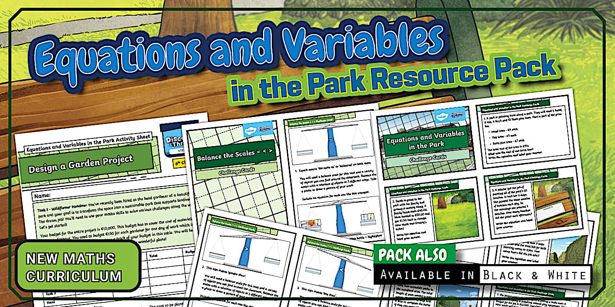 Equations and Variables in the Park Resource Pack