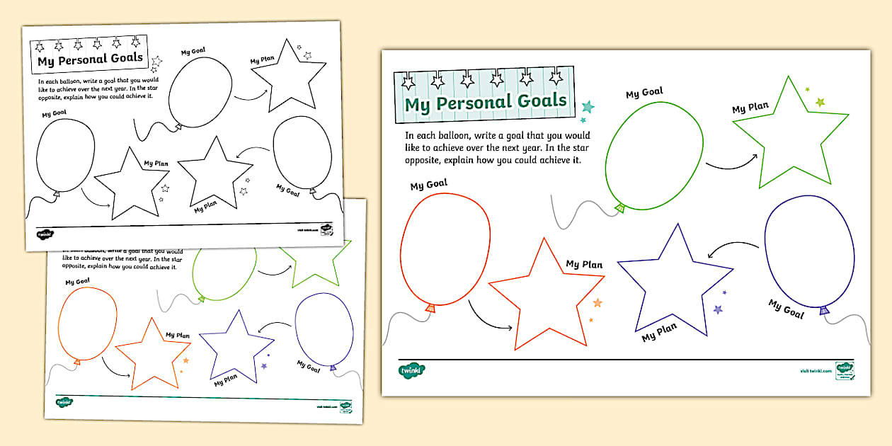 Personal Development Goals Activity (teacher made) - Twinkl
