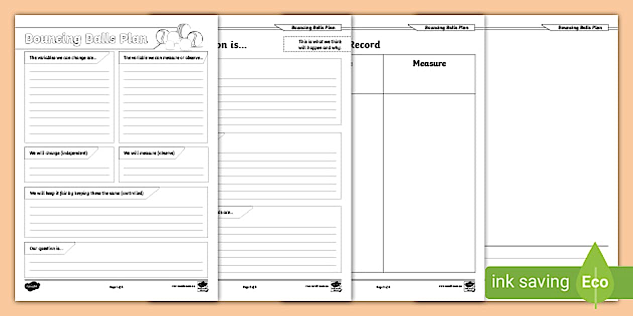 Bouncing Balls Student Plan (teacher made) - Twinkl