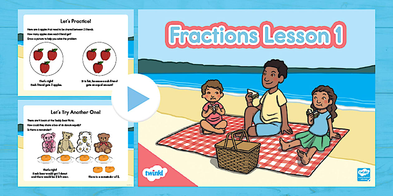 Grade 1 Fractions Lesson 1 PowerPoint (teacher made)