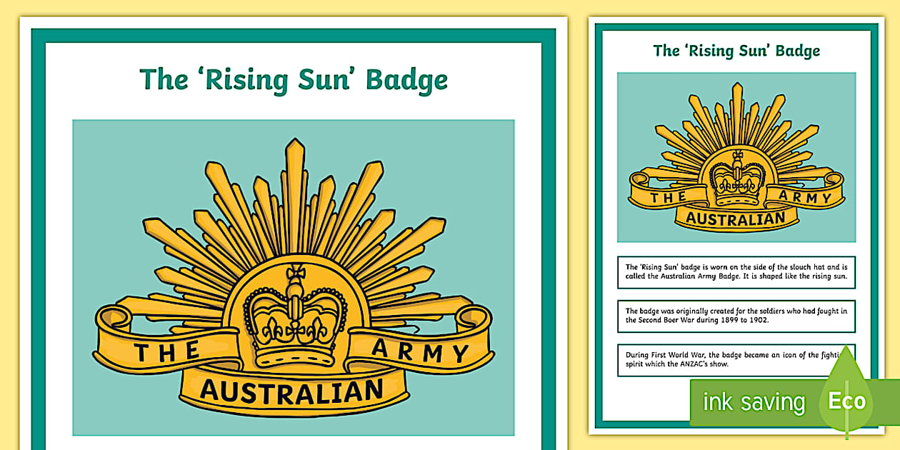 The 'Rising Sun' Badge Display Poster (teacher made)