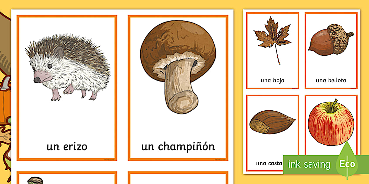 Autumn Flashcards Spanish
