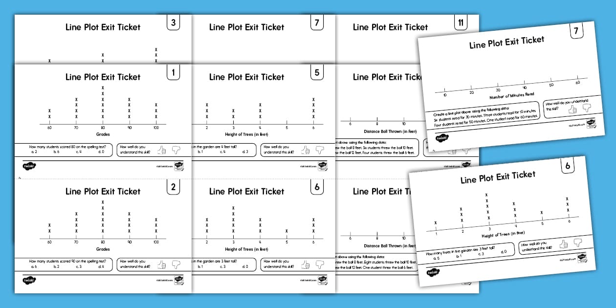 Second Grade Line Plot Exit Tickets (teacher made) - Twinkl