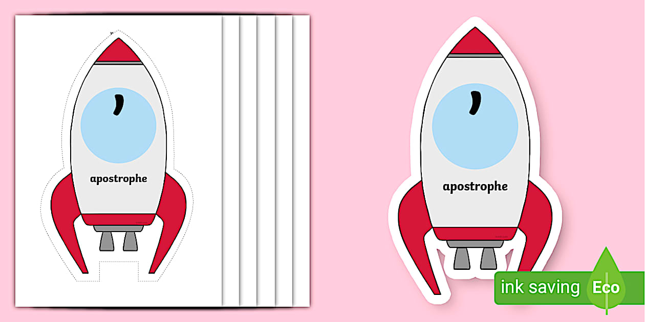Punctuation Rockets Display Cut-Outs (teacher made) - Twinkl