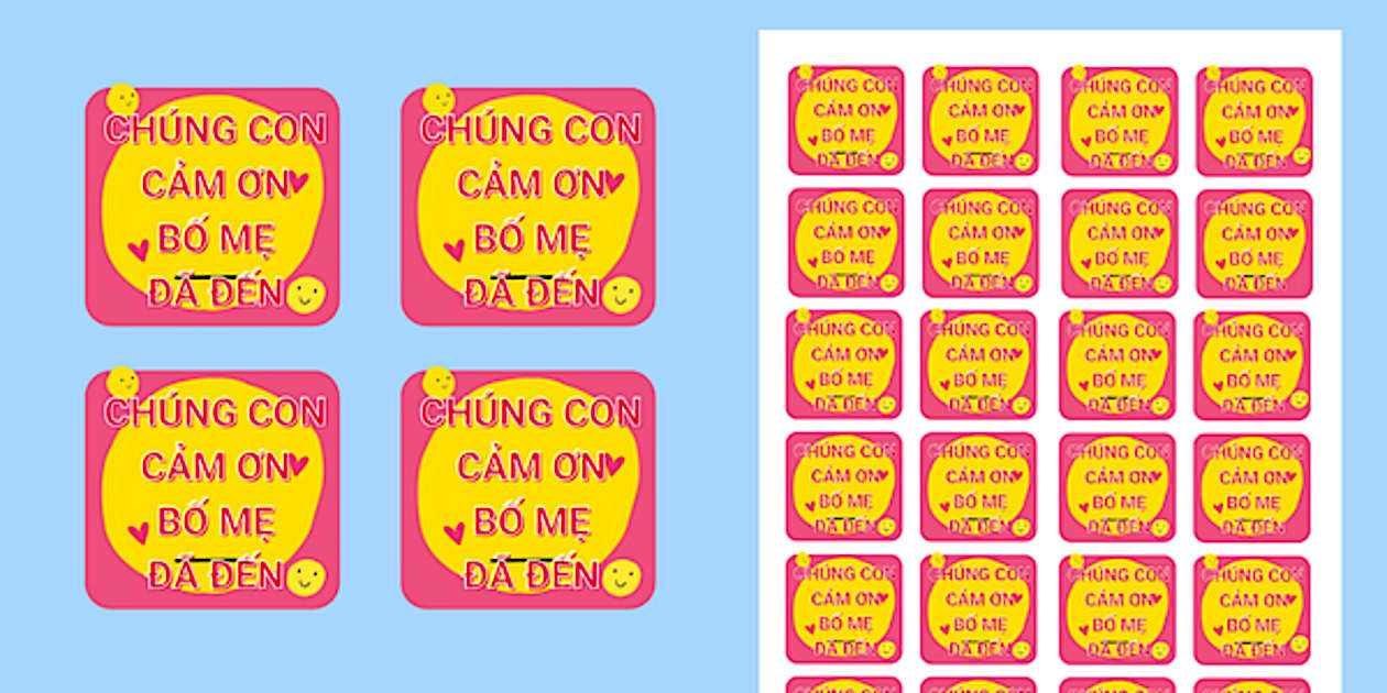 Sticker hoặc Tem Dán Trang Trí Ngày Họp Phụ Huynh