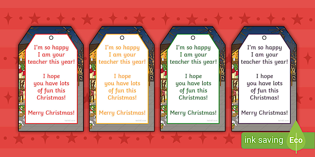 Christmas Treat Bag Gift Tags - (Teacher-Made) - Twinkl