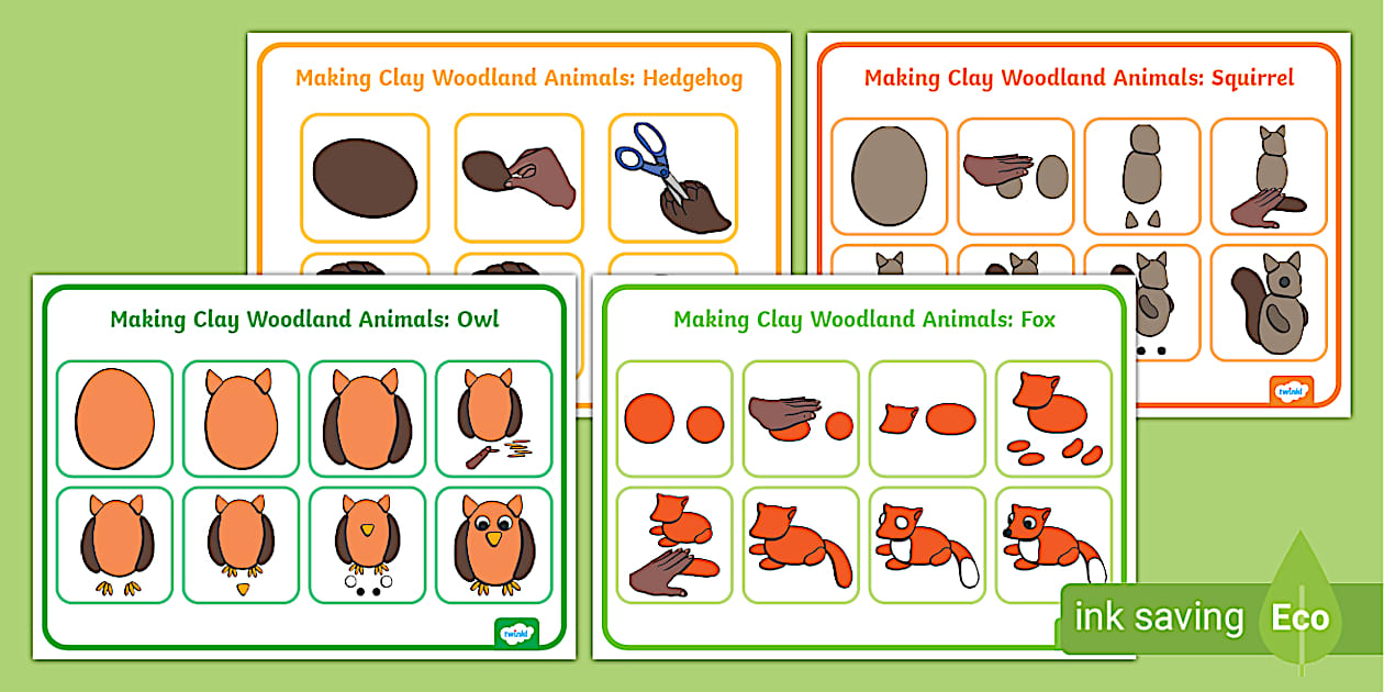 Making Clay Woodland Animals Activity Cards (Teacher-Made)