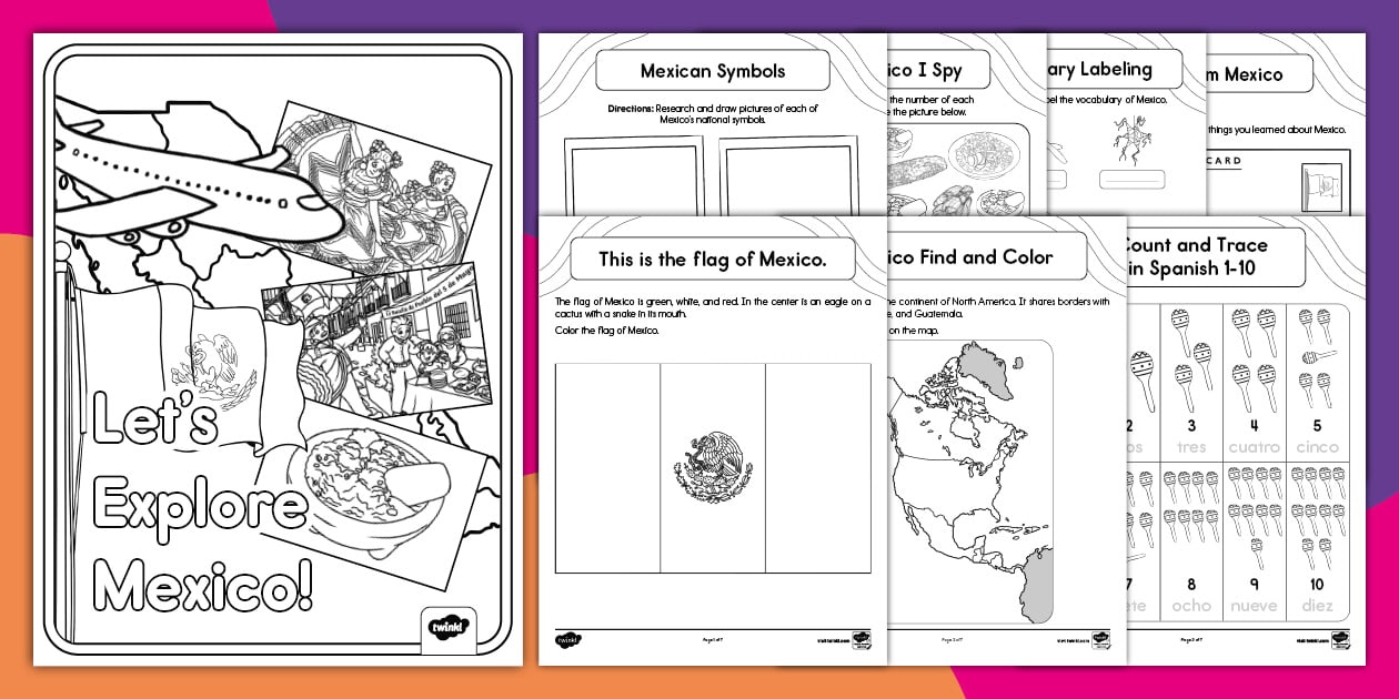 Let's Explore Mexico! Activity Booklet for K-2nd Grade