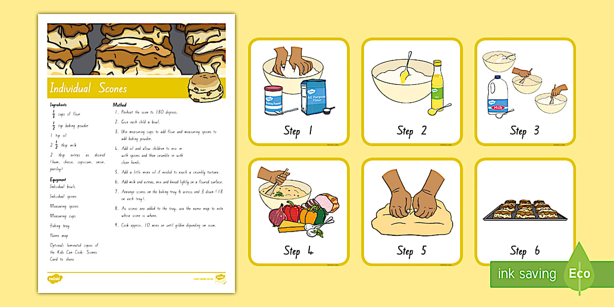 Individual Scone Recipe (teacher made) - Twinkl