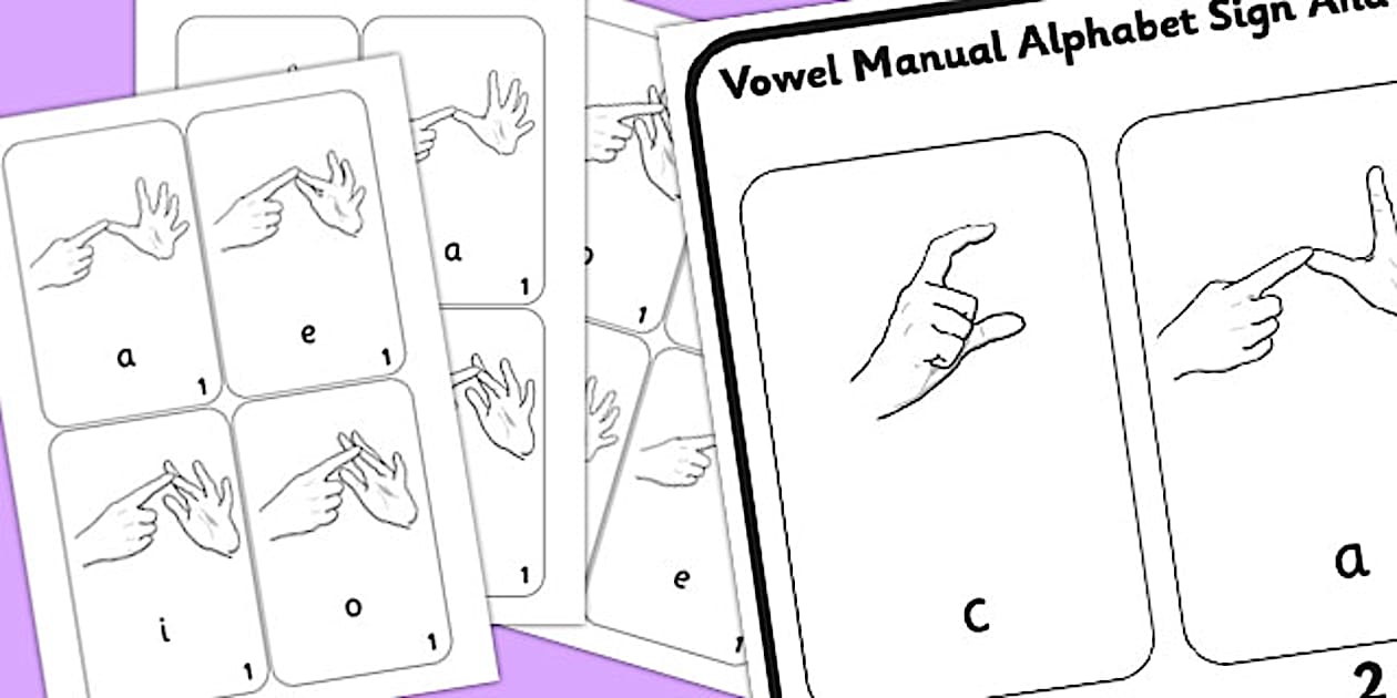 British Sign Language Vowel Manual Alphabet Sign And Flip Mat