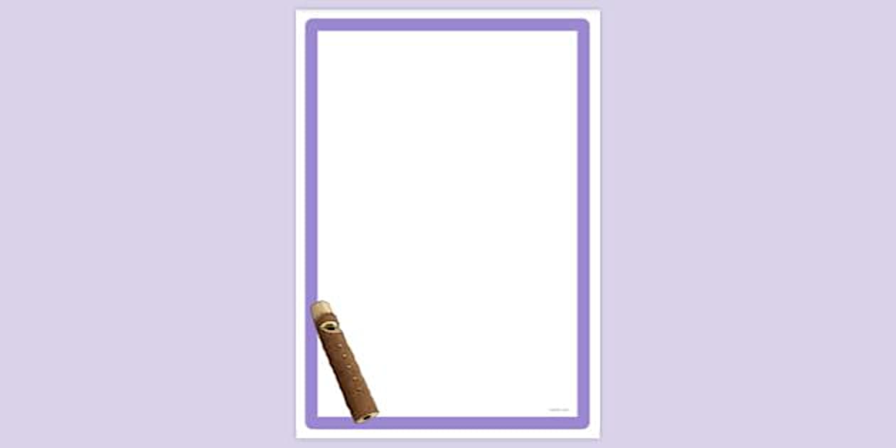 Simple Blank Traditional Wooden Whistle Page Border - Twinkl