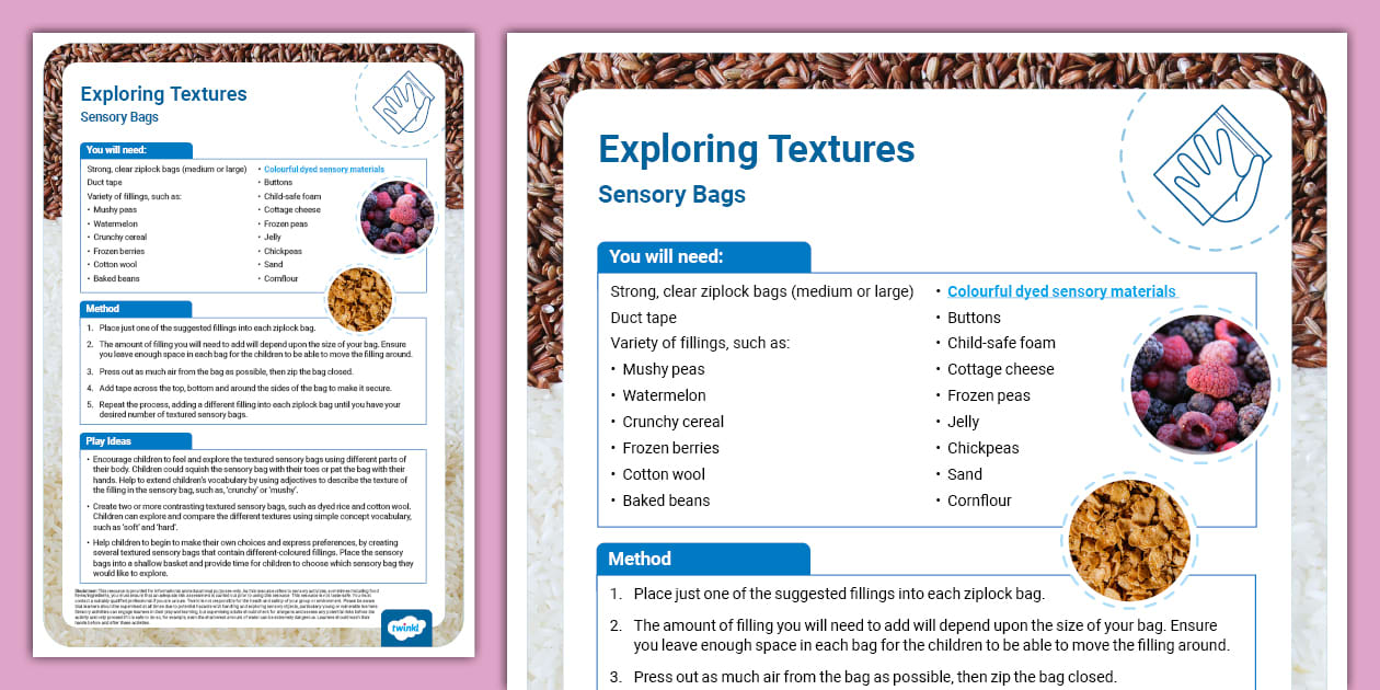 Exploring Textures Sensory Bags | Twinkl (teacher made)