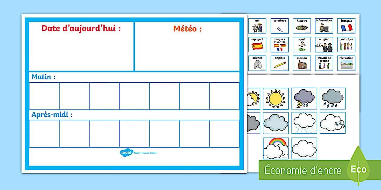 Emploi du temps visuel pour les maternelles - Twinkl