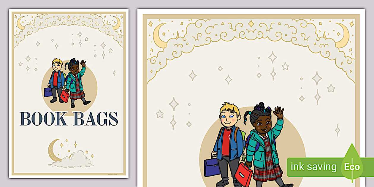 Celestial-Themed Book Bag Display Poster