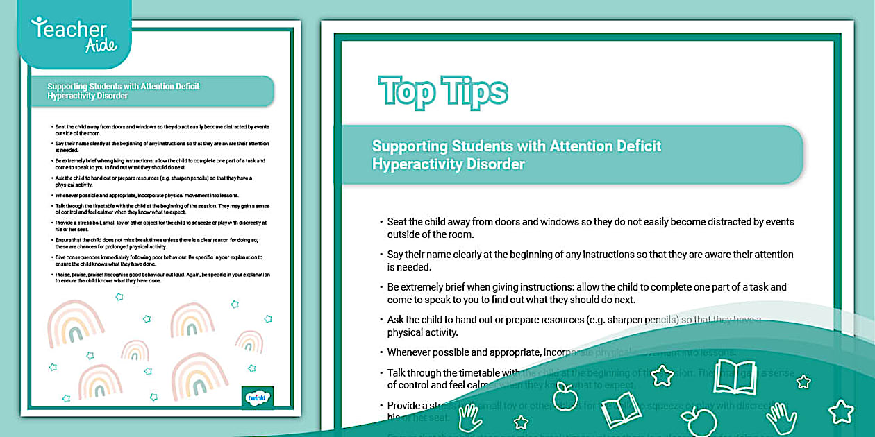 ADHD Strategies For Teacher Aides PDF - Australia - Twinkl