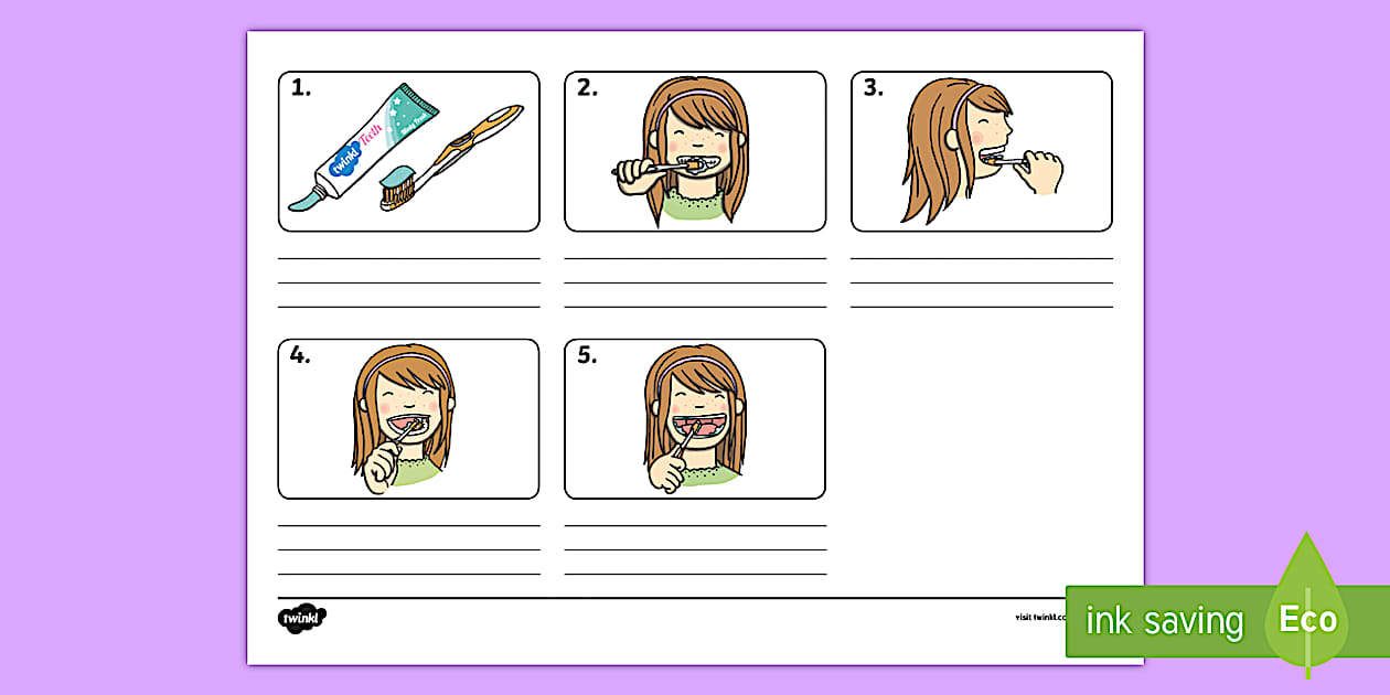 How to brush your teeth Storyboard Template - How To Brush Your Teeth ...