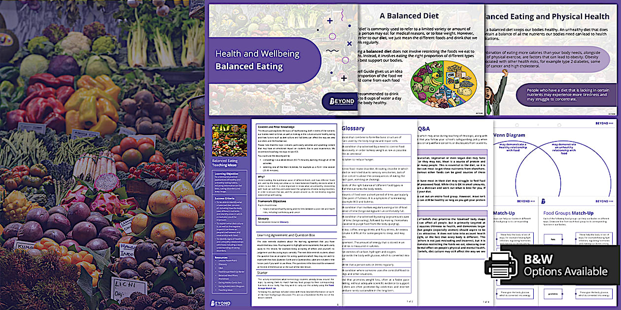 Balanced Eating Lesson Pack | Beyond Twinkl (teacher made)