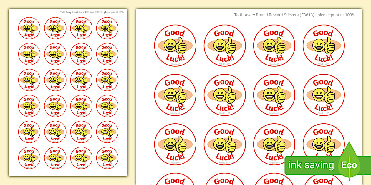 Good Luck Stickers | Printable Sticker Designs | Twinkl