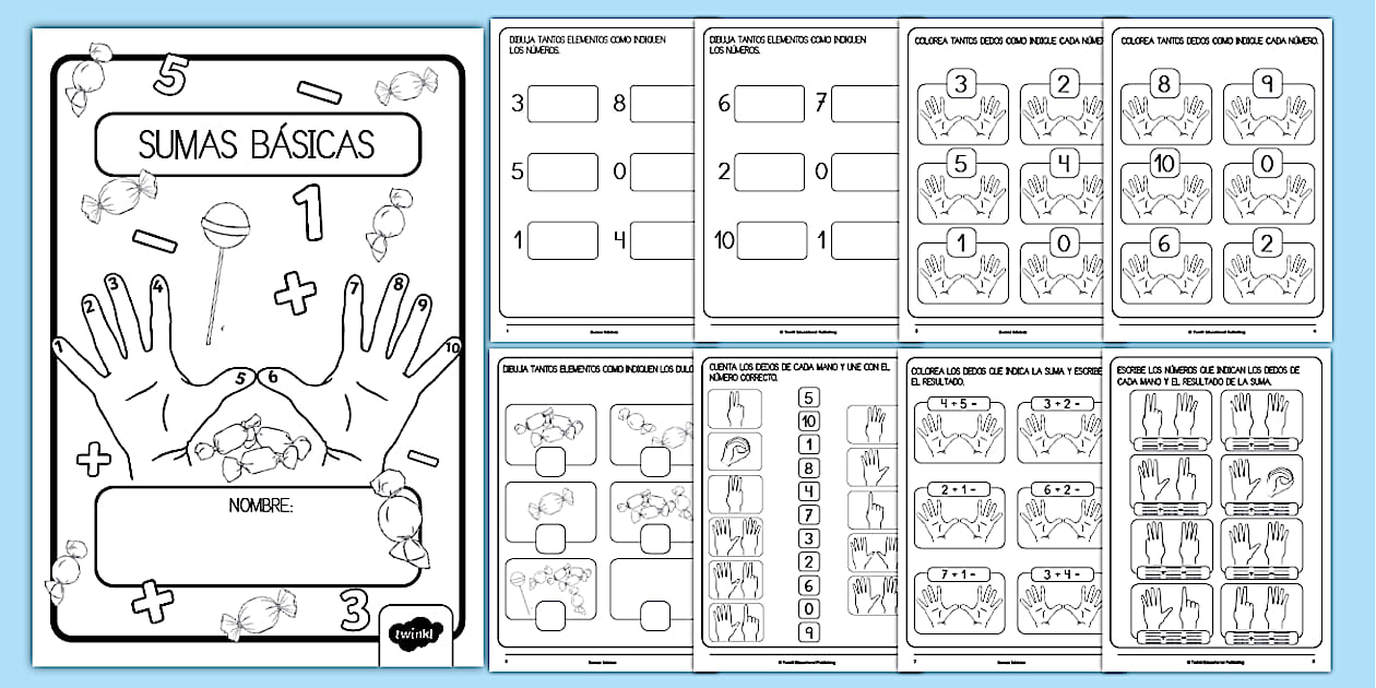 Cuadernillo de Matemáticas: Sumas básicas - Twinkl